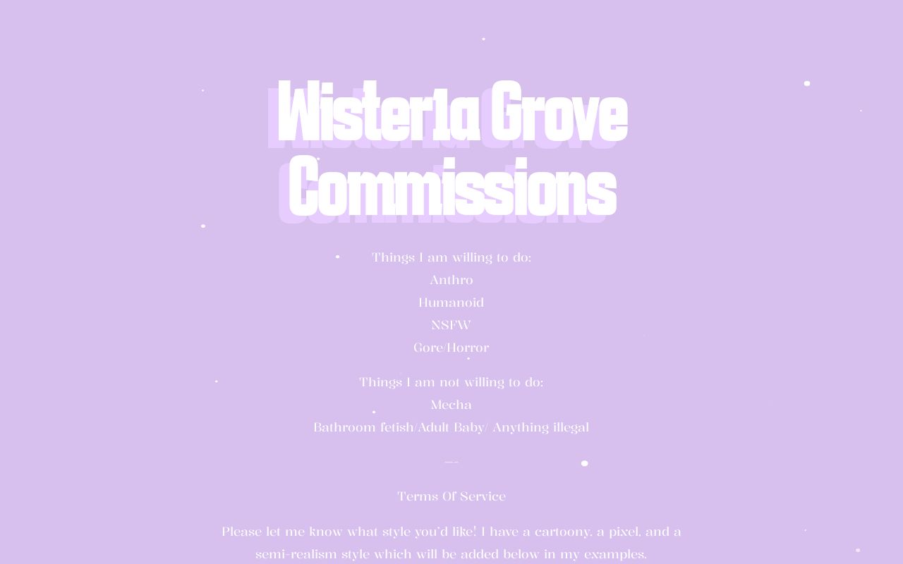 Wisteria Grove Commissions